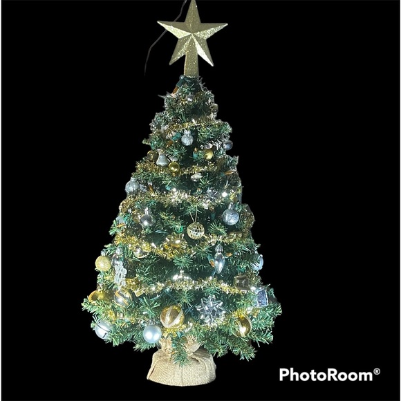 Terri’s Treasures | Holiday | Gold And Silver Tabletop Tree 2ft Tall ...